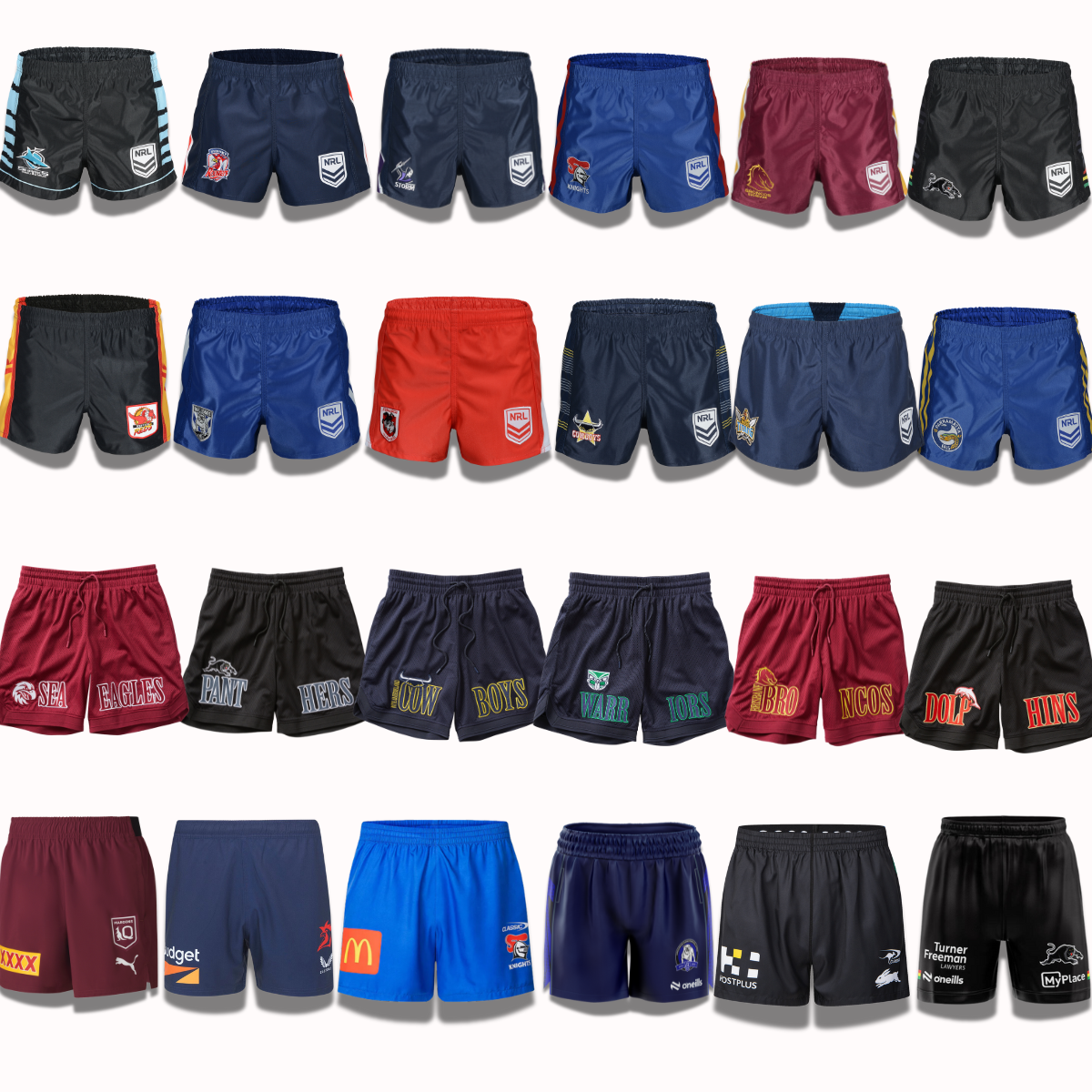 Official NRL Shorts | My Team Shop