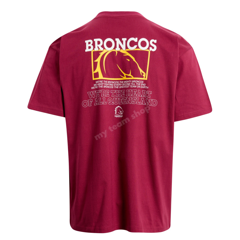 BRISBANE BRONCOS NRL HEAVY WEIGHT CLIP T-SHIRT – My Team Shop