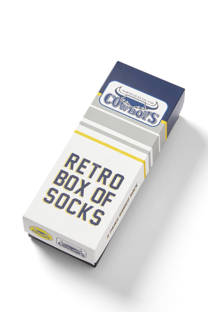 NORTH QUEENSLAND COWBOYS NRL RETRO BOX OF SOCKS – My Team Shop