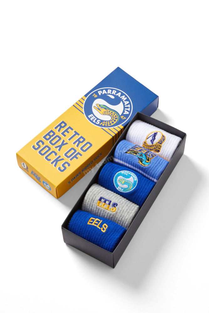 PARRAMATTA EELS NRL RETRO BOX OF SOCKS – My Team Shop