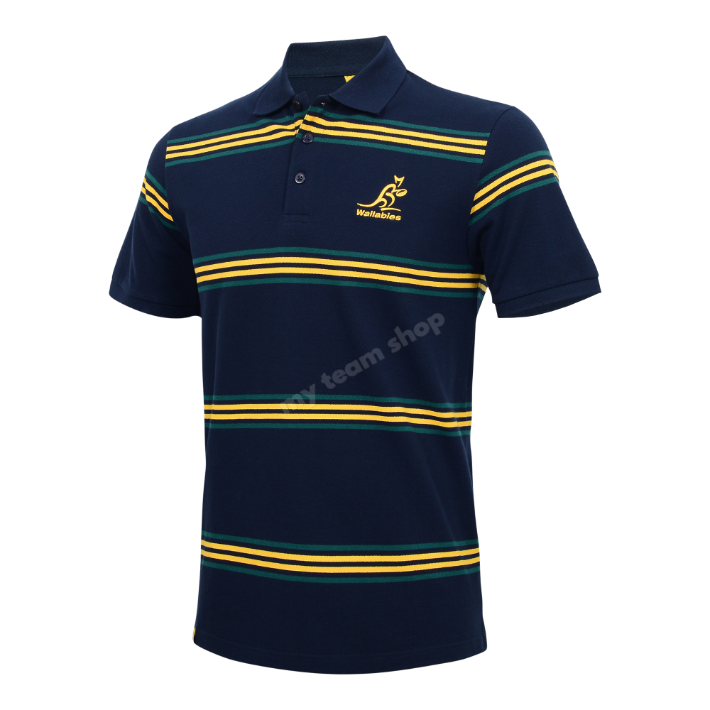 Buy Official Wallabies 2024 Rugby Stripe Pique Polo – My Team Shop